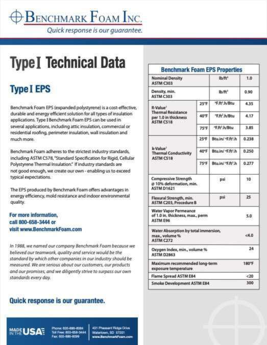 EPS Technical Data | Benchmark Foam Specifications